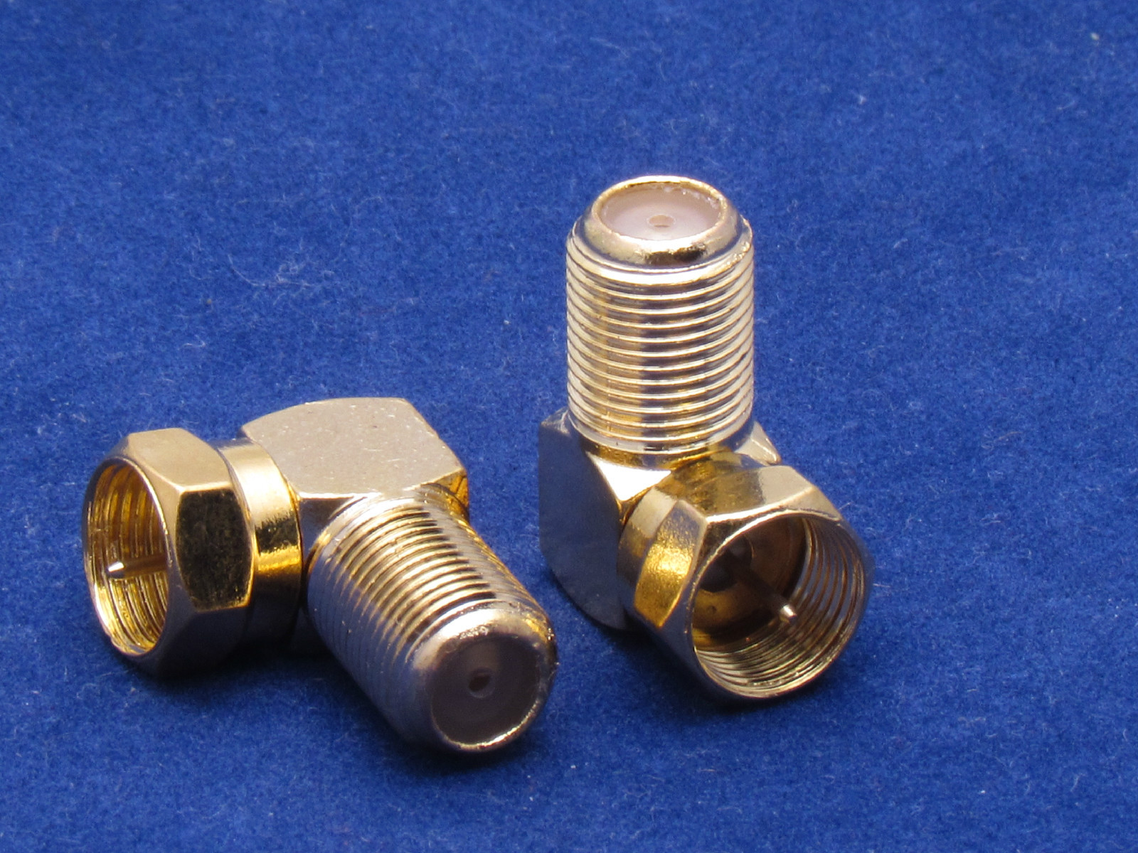 Lot 3 Coax F-Type Right Angle adapter M-F Connector RG6 RG59 LNB TV 90 ...