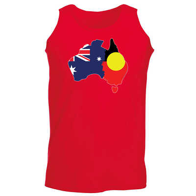 Country Outline Australia Aboriginal Flag Joined United As One Singlet ...