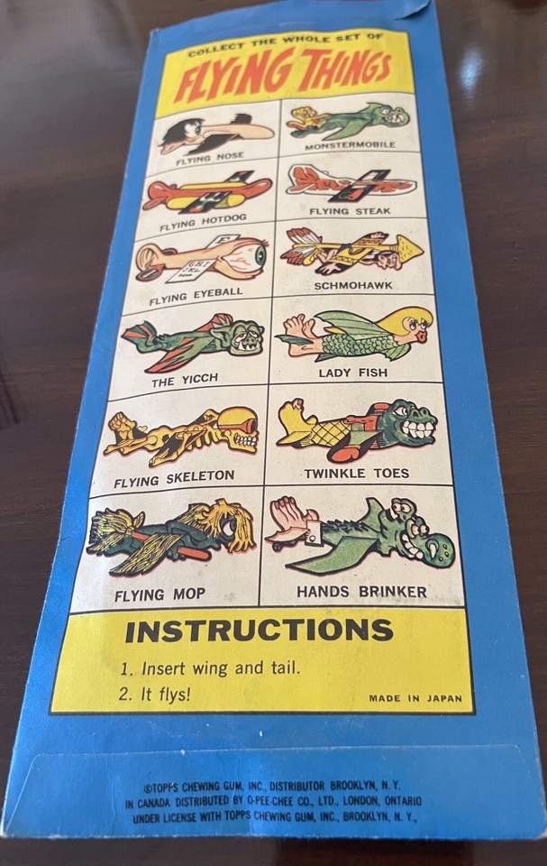 Topps Flying Things Series One Vintage 1966-Flying Nose | eBay