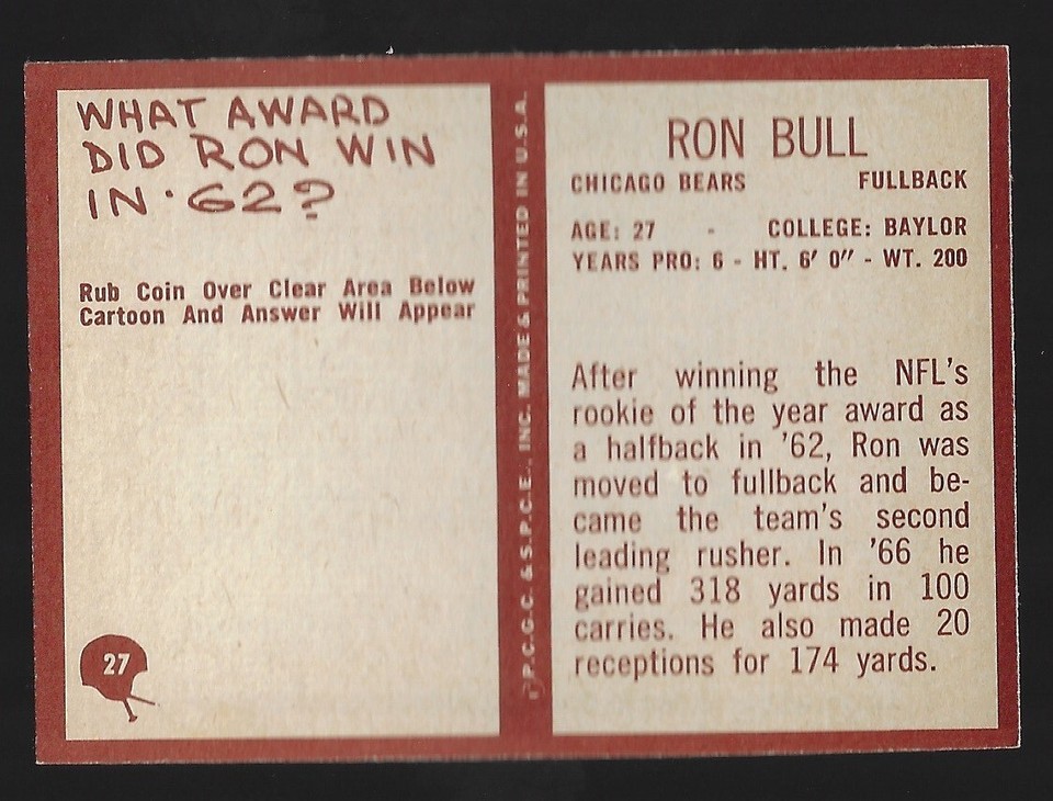 1967 Philadelphia Set-Break 27 Ron Bull | eBay
