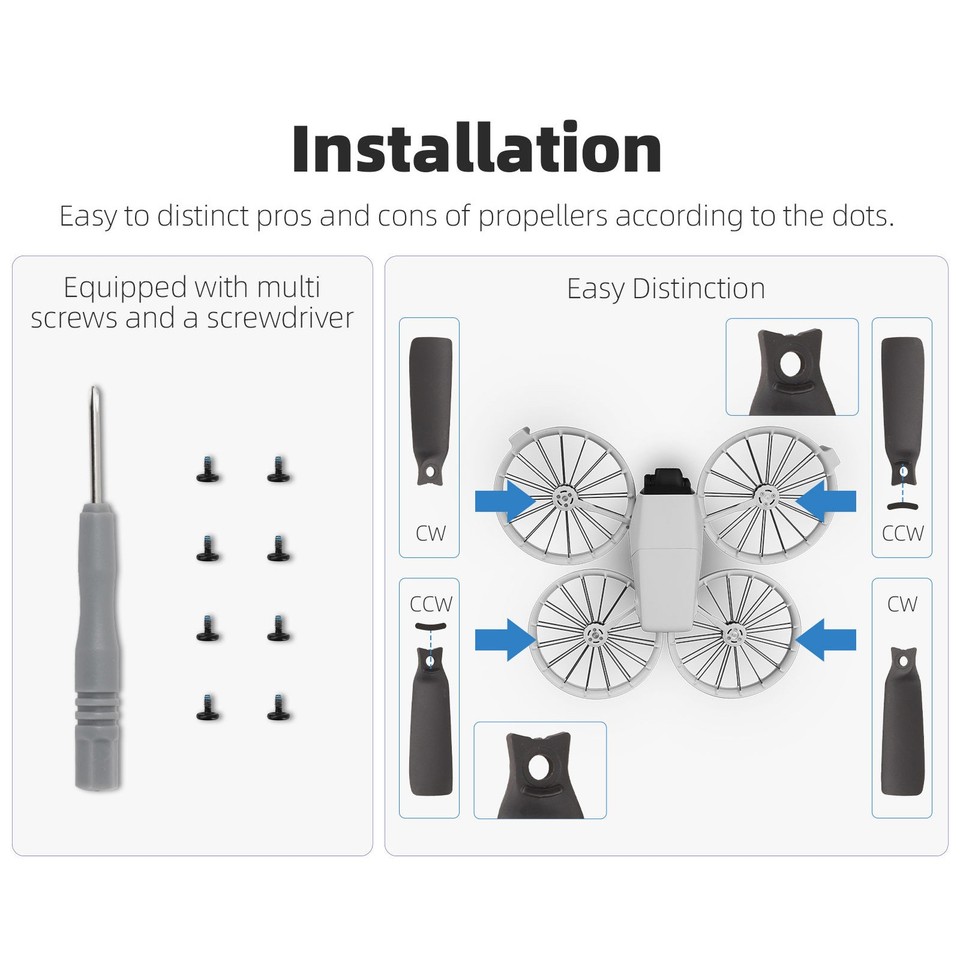 8x Quick Release Colorful Propellers Blade Replacement For DJI Flip ...