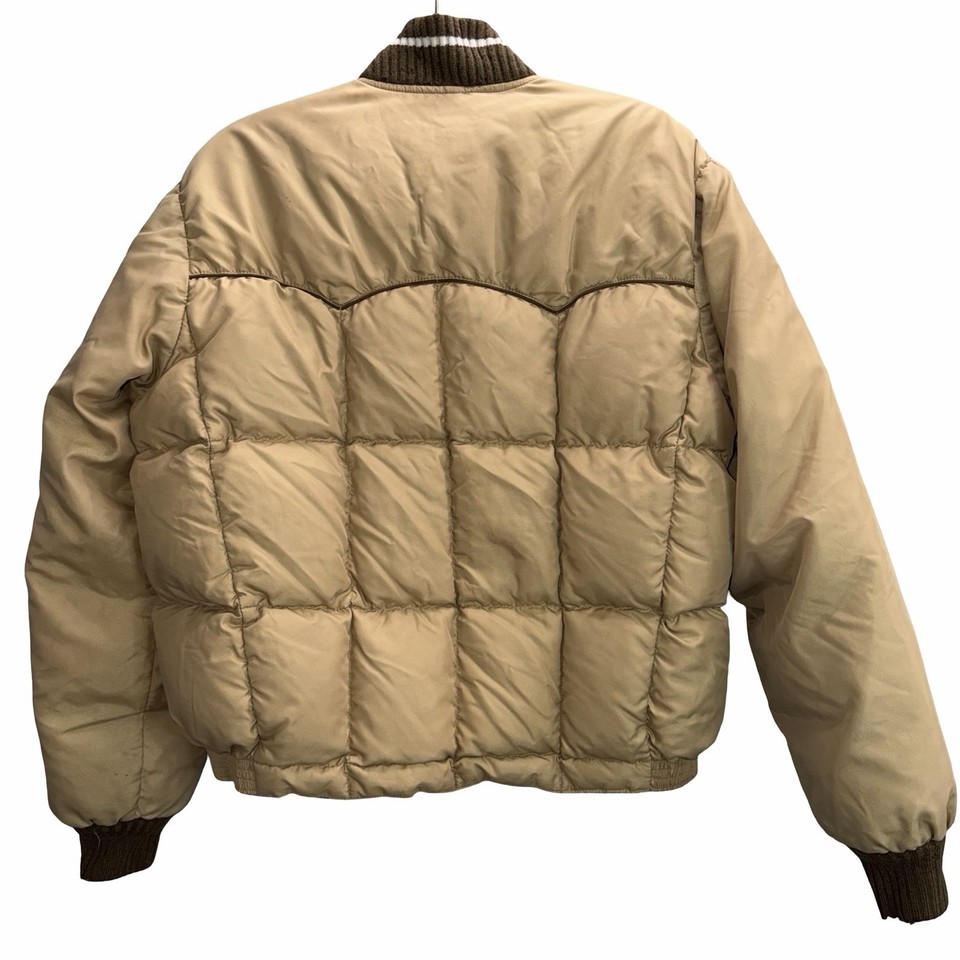 Vtg 80s Comfy Down Filled Western Puffer Jacket USA Made Mens M | eBay
