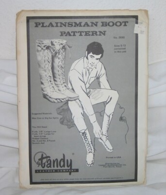 Vintage Tandy Leather Plainsman Boot Pattern Unopened / Uncut ...