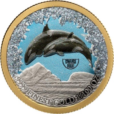 2022 Somalia Orca Dolphin Gold Colored Proof Coin Killer Whale Polar ...