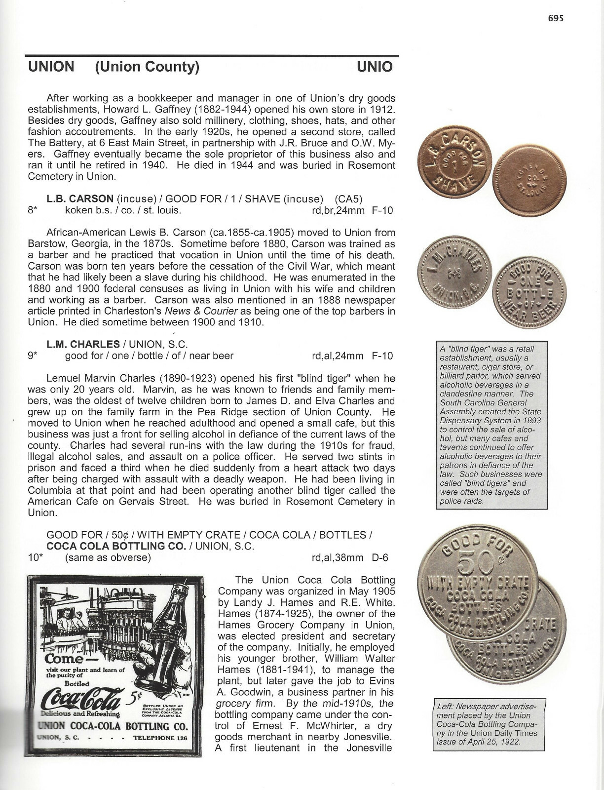NEW TOKEN BOOK - MERCHANT TRADE TOKENS OF SOUTH CAROLINA by Tony ...