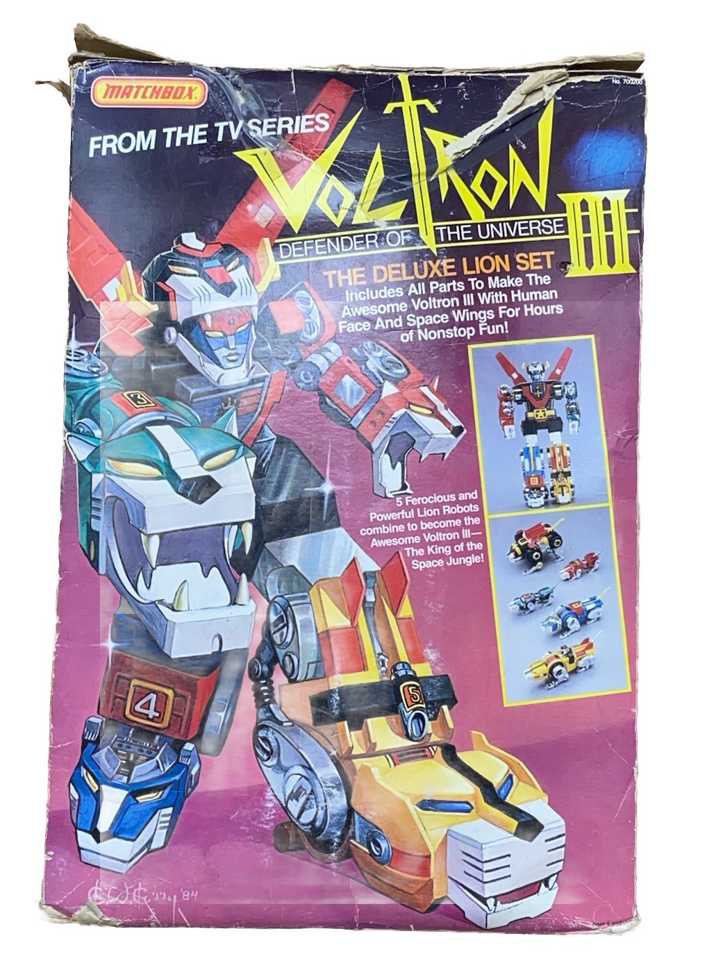VTG 1984 Matchbox Voltron III 3 Deluxe Lion Set Complete With Box Made ...
