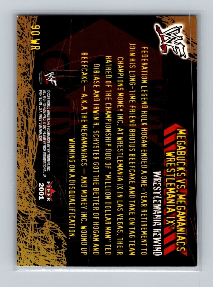 2001 Fleer WWF Wrestlemania Rewind Wrestling Megabucks Vs. Megamaniacs ...