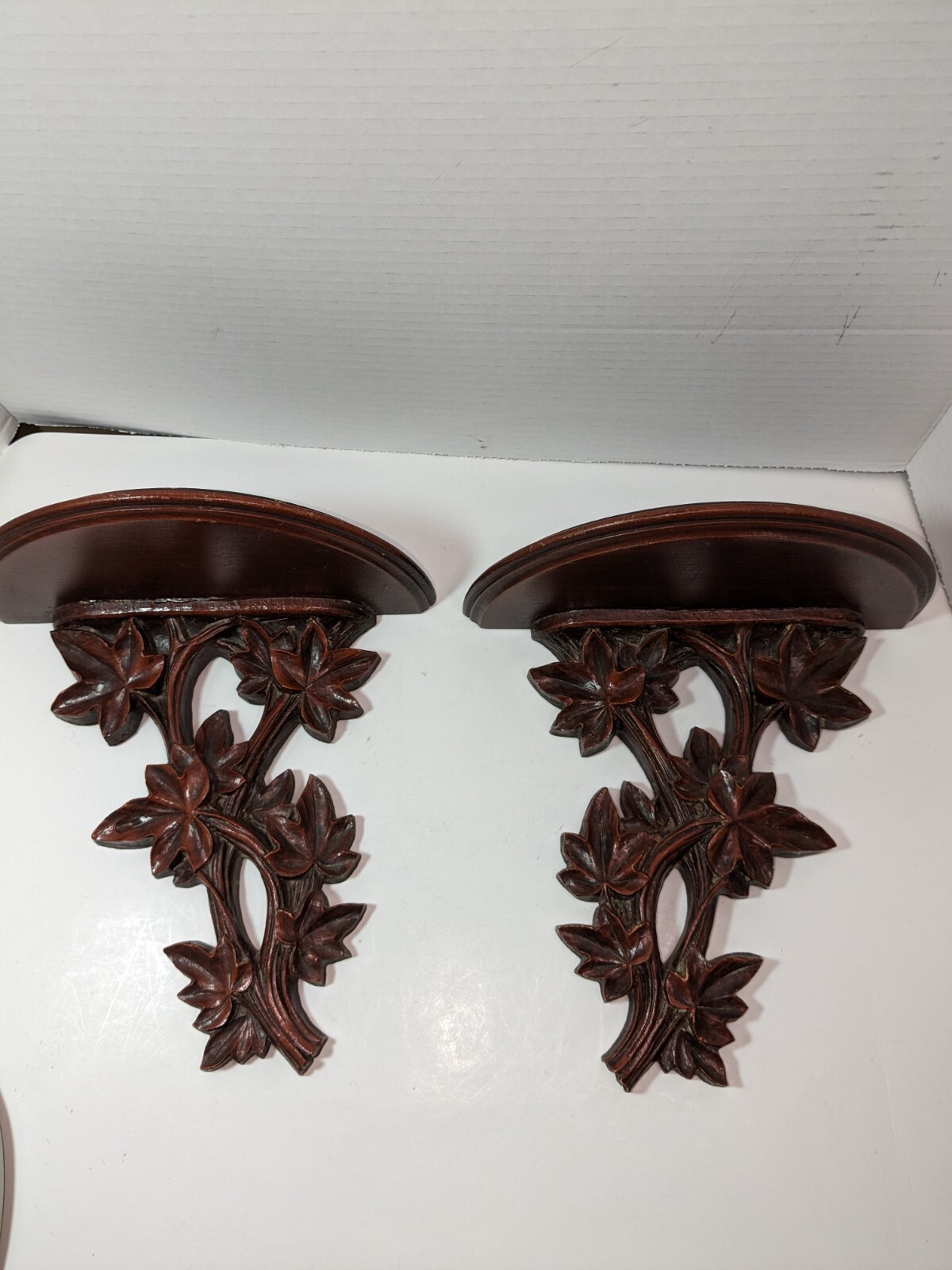 2 Vintage Hand Carved Syroco Wood Shelves Syracuse Ornamental Co USA | eBay