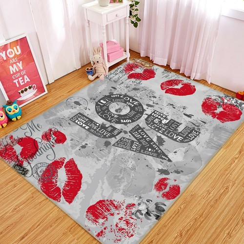 3D Retro Love Red Lips NAO5173 Game Rug Mat Elegant Photo Carpet Mat ...