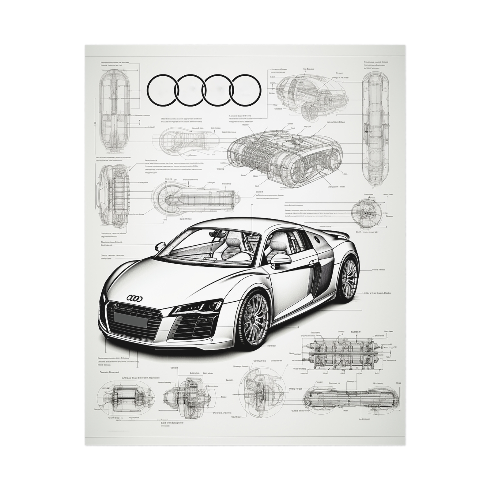 Audi R8 Poster- Audi R8 Patent Print, Audi svg, Audi R8 Art, Audi R8 ...