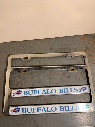 Pair of Buffalo Bills Metal License Plate Frame Chrome Tag Cover 6x12 ...