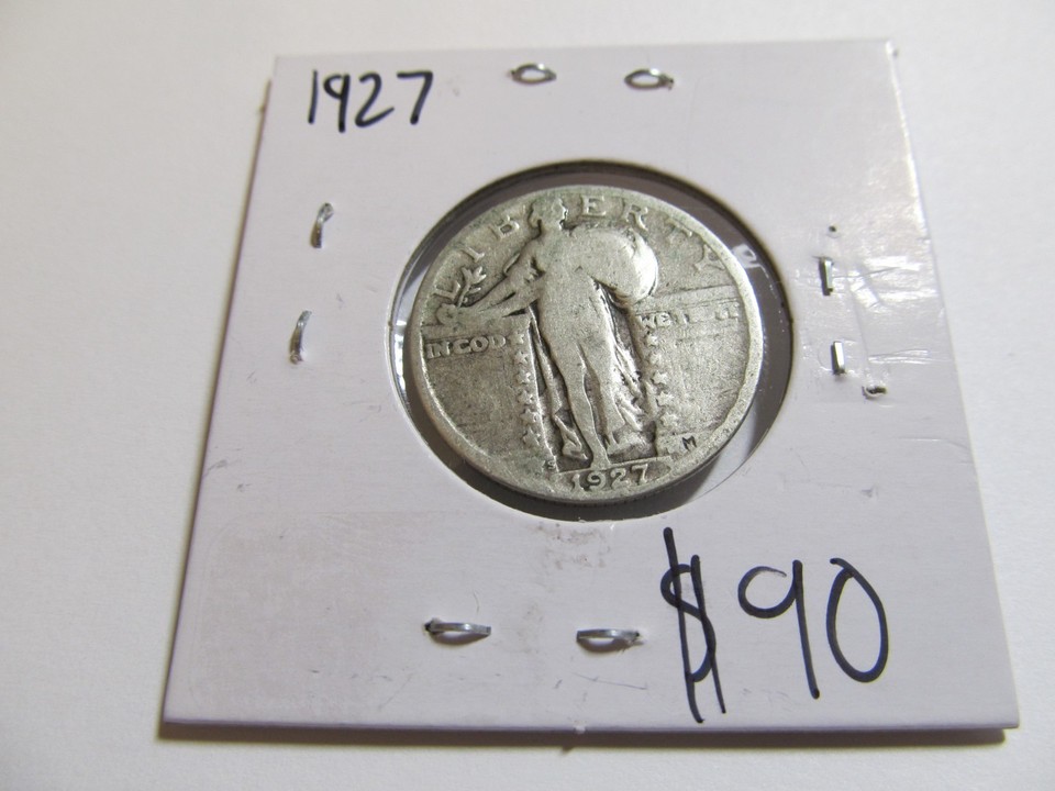1927 S STANDING LIBERTY SILVER QUARTER, VERY FINE WITH CLEAR MINT AND ...