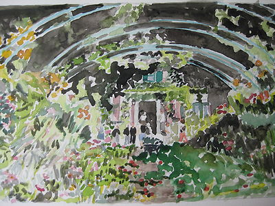 France, Giverny, Monet's Garden / W/C Print / 8 1/2" x 11" / Mimi Davis ...