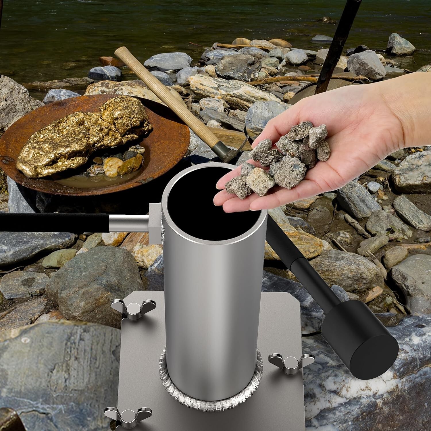 Gold Prospecting Rock Crusher Can Crusher for Gold Mining Exploration ...