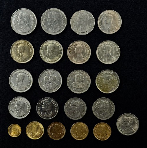 OLD Thailand Coin LOT Thai 1 5 BAHT Coins 5 25 SATANG Coins MIXED LOT ...