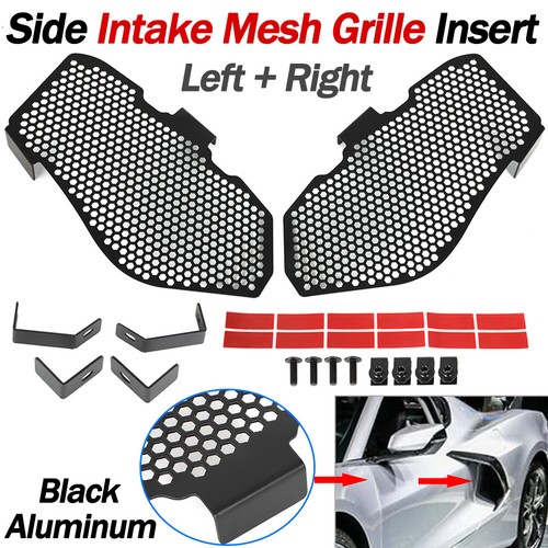 For 2020-23 Chevrolet Corvette C8 Side Intake Mesh Grille Insert Guards ...