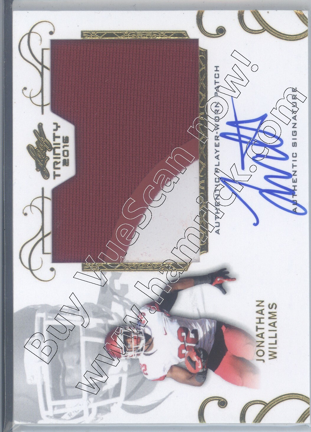 jon williams rc rookie draft auto jersey patch arkansas razorbacks 3c ...