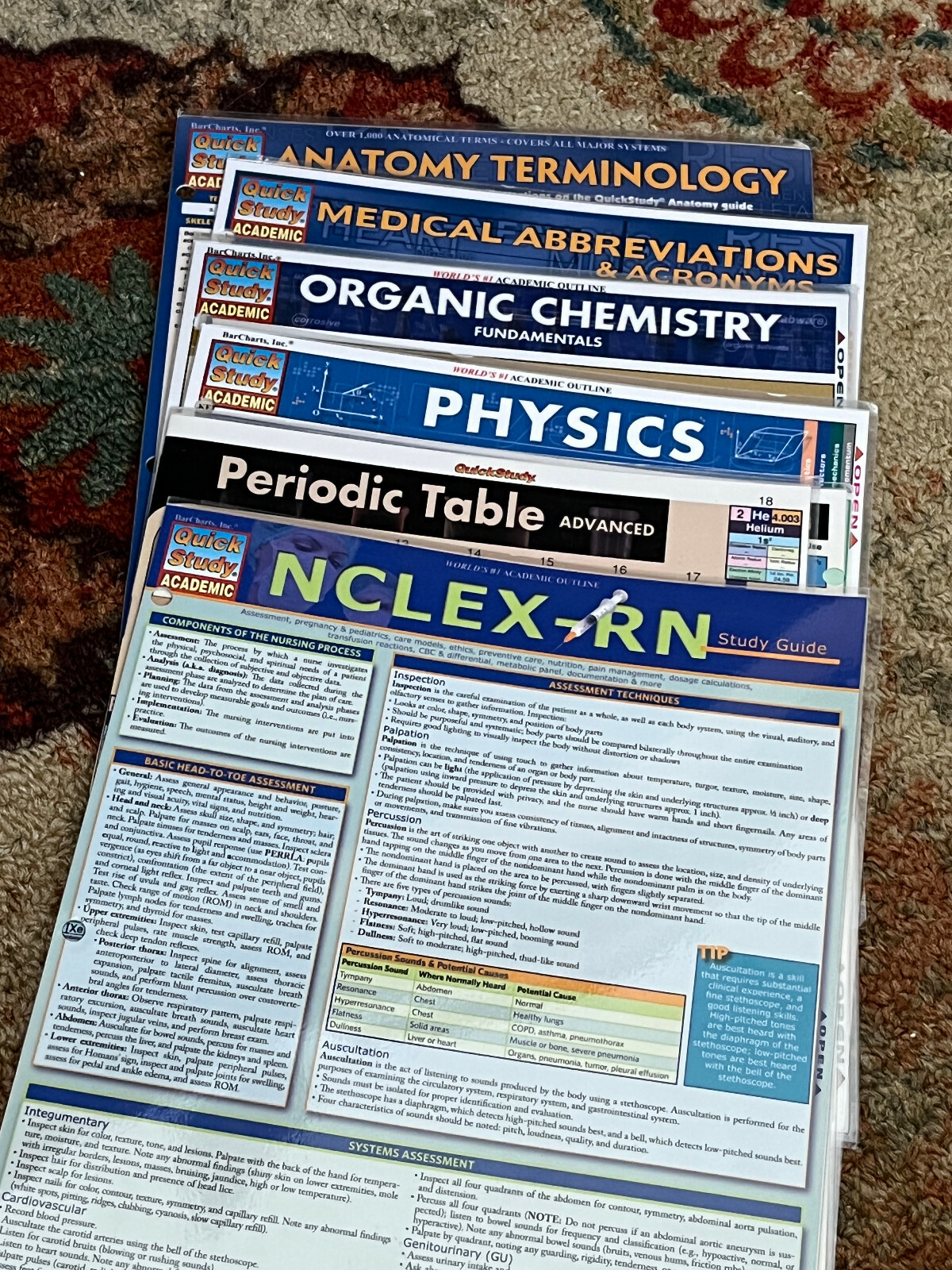 *YOU CHOOSE* Bar Charts Quick Study Laminated Guides, Physics Anatomy ...