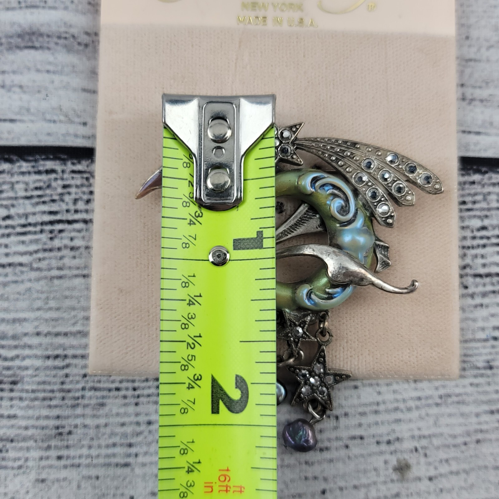 Kirk's Folly Brooch Crescent Moon, Shooting Star Dang… - Gem