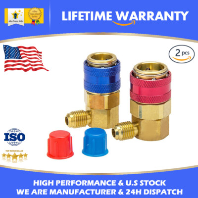 Quick Coupler AC Adapter Fittings Quick Connector High/Low A/C Freon | eBay