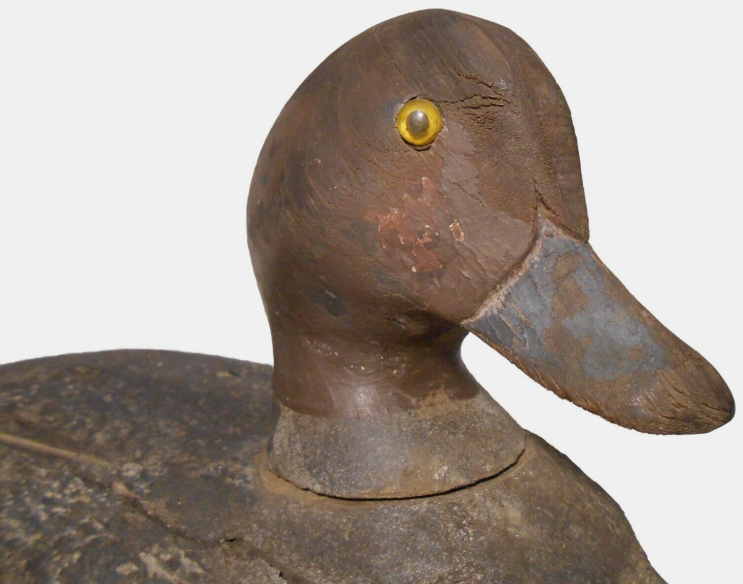 EARLY 20TH C AMERICAN FOLK ART ANTIQUE HND CARVED/PAINTED WD SPORTING ...