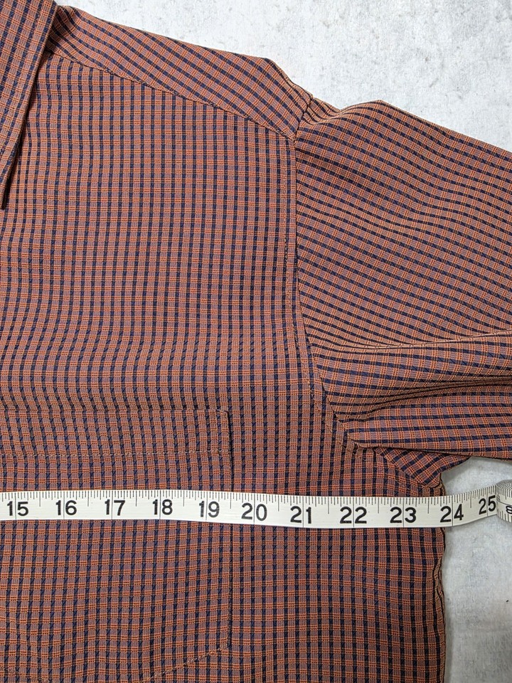 Bugatchi UOMO Shirt Mens Medium Red Plaid Long Sleeve Button Down Great ...