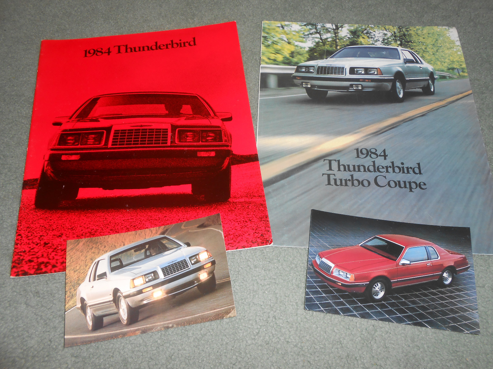 1984 FORD THUNDERBIRD CATALOG + TURBO COUPE BROCHURE & Two '84 T-BIRD ...