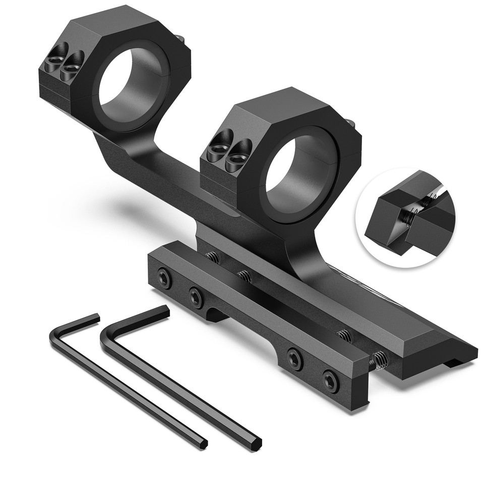 1" & 30mm DOVETAIL Picatinny Rail Cantilever Offset Scope Mount Rings ...