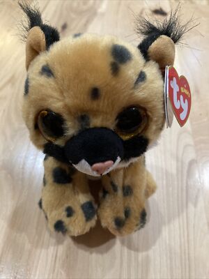 Ty Beanie Baby Larry The Lynx 6" 15cm NWT Beautiful Spotted Coat Babies ...