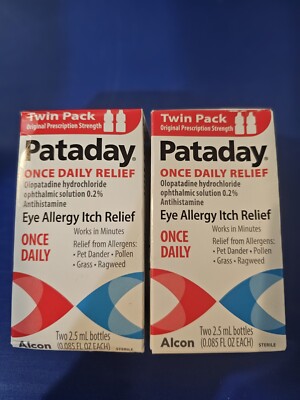 NEW Pataday 24hr Eye Allergy Relief 2 Boxes (4 packs). Exp 04/2025 ...