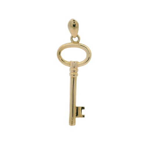 Estate Collectible 14K Yellow Gold Polished Skeleton Key Charm Pendant ...