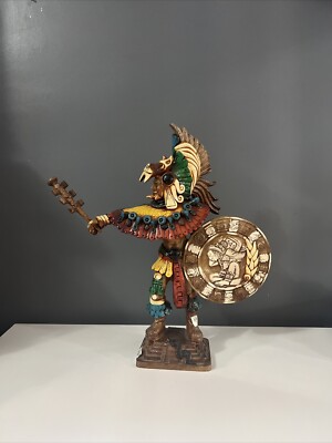 Aztec Jaguar Warrior Handmade Ornament Figurine Scalpture Clay & Resin ...
