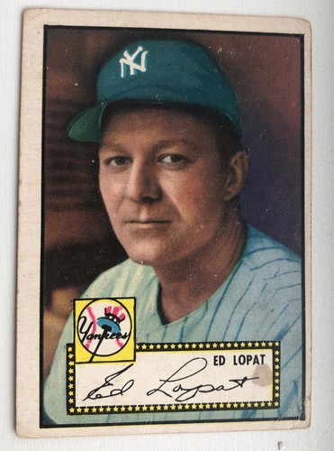 1952 Topps baseball Set Break #57 Ed Lopat Black Back Yankees Sm Stain ...