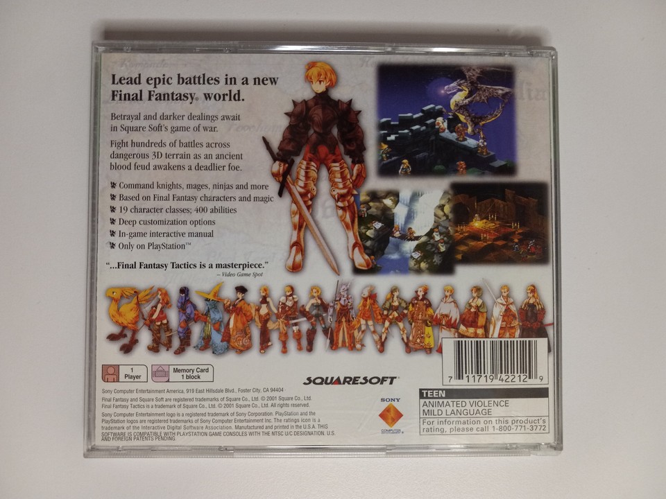 Final Fantasy Tactics - Greatest Hits (Sony PlayStation 1, PS1 - 1998 ...
