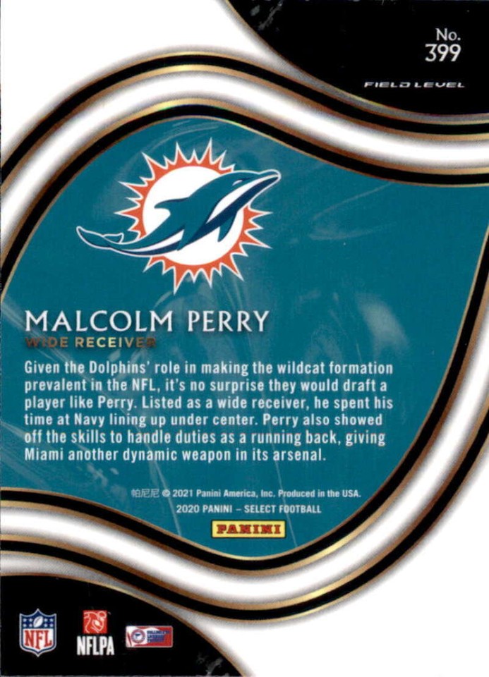 2020 Panini Select #399 Malcolm Perry RC Field Level Miami Dolphins | eBay