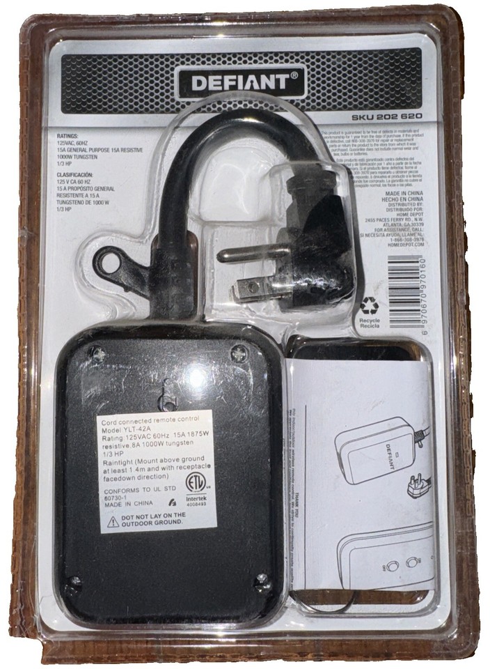 Defiant Wireless Indoor/Outdoor Remote Control Switch w 2 Outlets | eBay