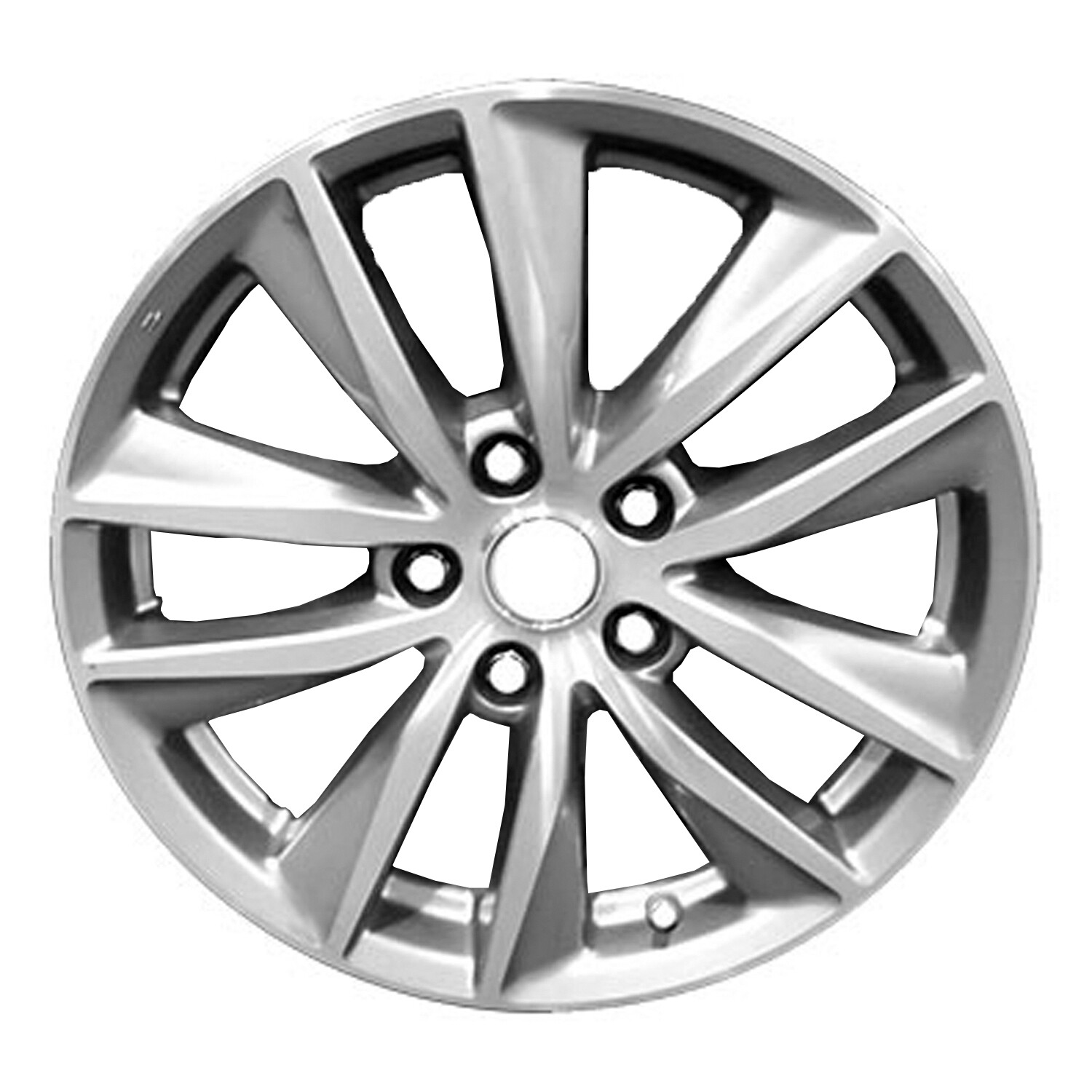 17x7.5 10 Spoke Alloy Wheel Machined & Painted Medium Silver Metallic ...