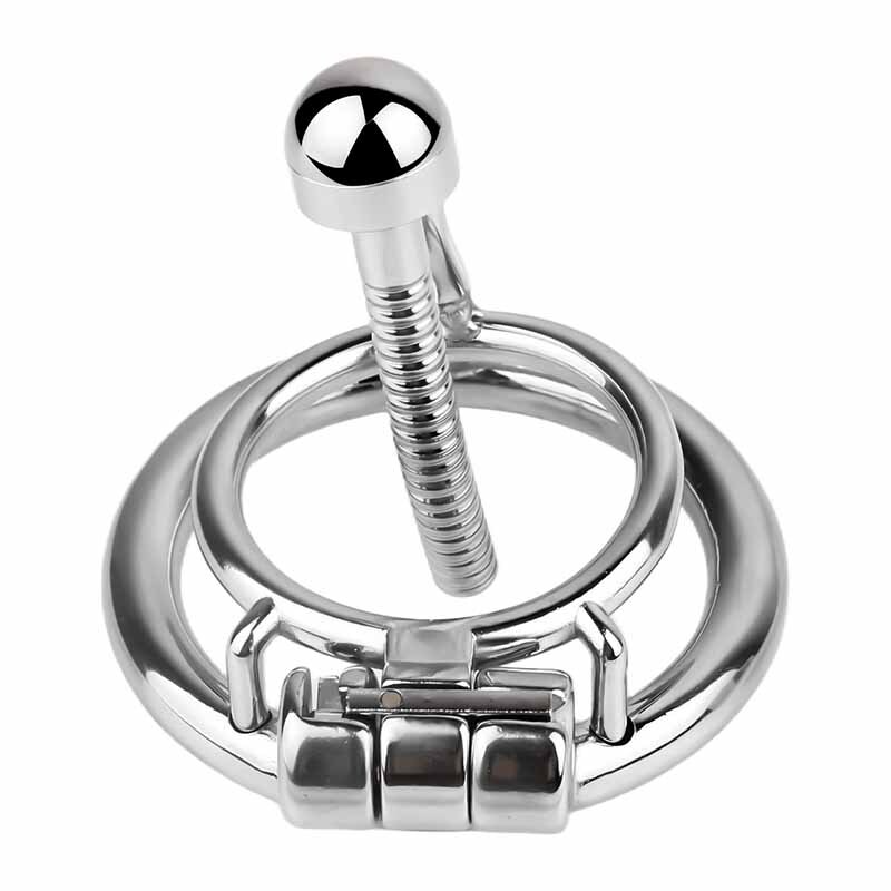 Stainless Steel Male Chastity Cage Lock With Urethral Penis Bondage ...