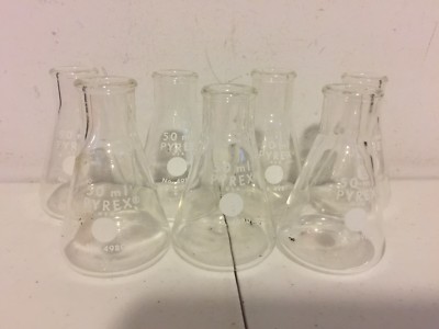 Pyrex No. 4980 50mL Erlenmeyer Flask Lab Beaker (Lot Of 7) | eBay