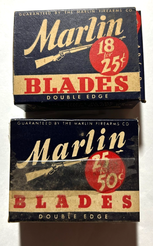 TWO (2) boxes Vintage Marlin Firearms Double Edge Blades - FAST FREE ...