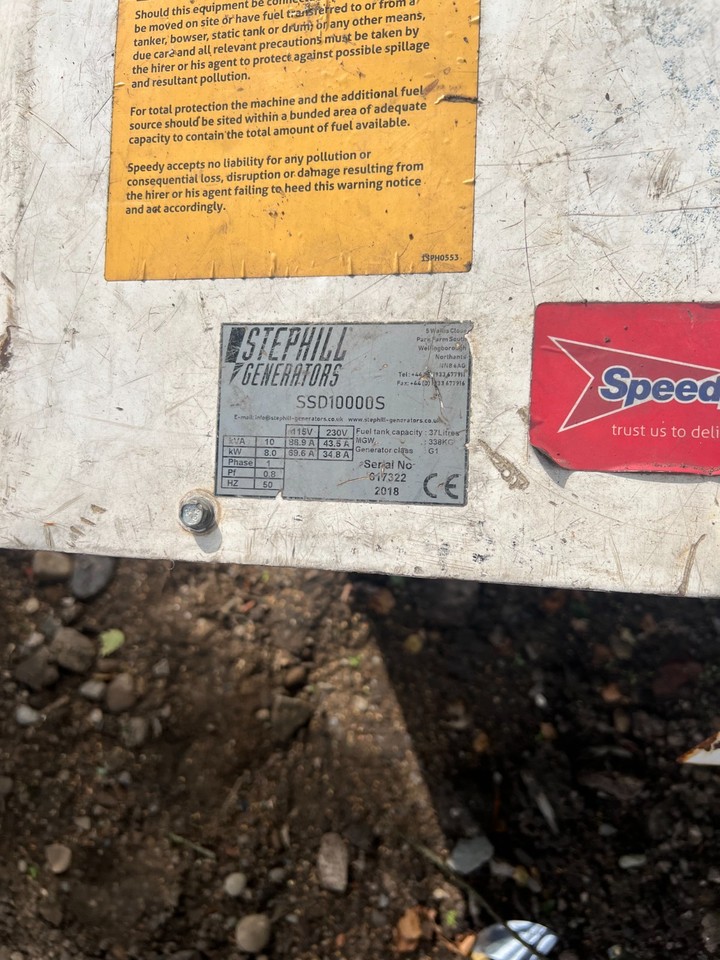 Stephill SSD10000s 10kVA Generator, Kubota Engine (parts missing) | eBay UK