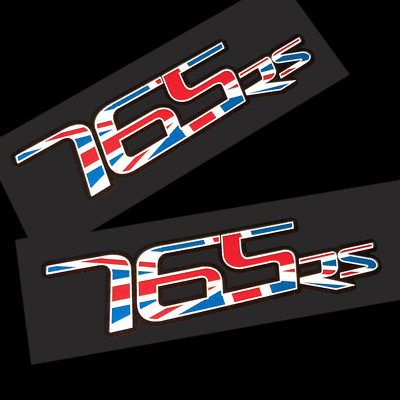 British motorcycle triple 765 RS union flag REFLECTIVE stickers decals ...