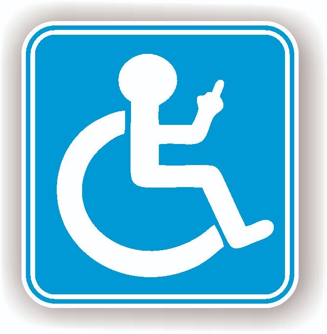 Wheel Chair Handicap Decal Sticker Funny Middle Finger Car Turbo Diesel ...