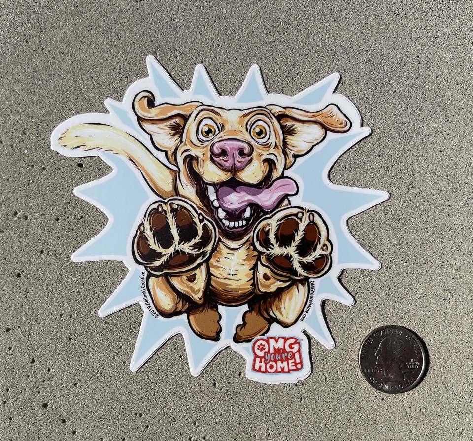 Fun happy Yellow Labrador Retriever decal weatherproof sticker lab ...