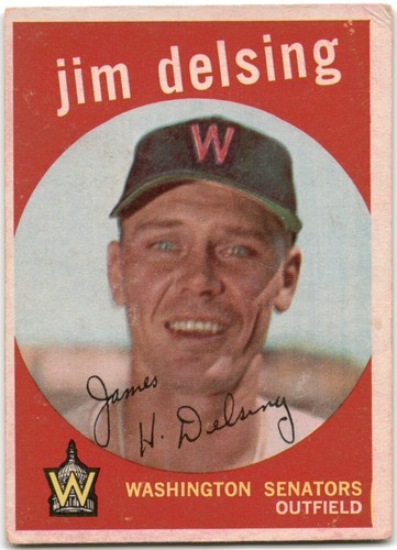 1959 Topps Jim Delsing #386 Washington Senators Vintage Baseball | eBay
