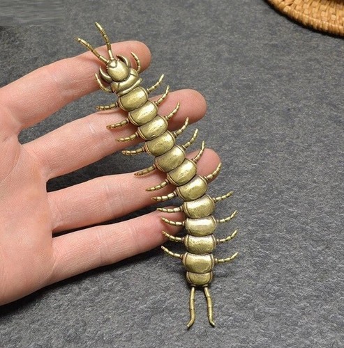 Brass Centipede Insect Statue Small Sculpture Tabletop Figurine Decor ...