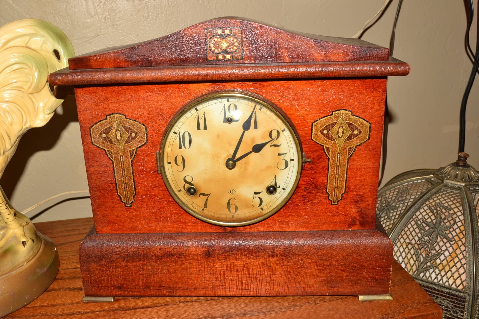 Antique GILBERT Mantle Clock Fancy Decorative ART DECO-Running Runs ...