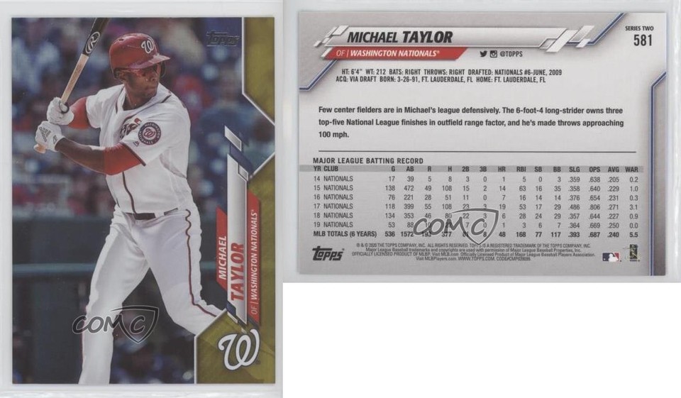 2020 Topps Jumbo Pack Exclusive Gold Foil Michael Taylor #581 9bg | eBay