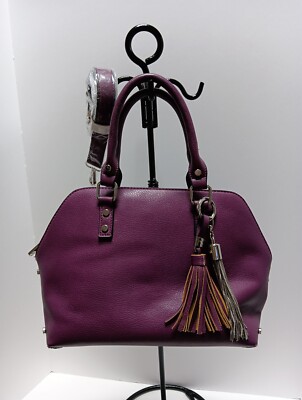 Charming Charlie Purple Pebble Satchel Bag With Handles W/Adj Shoulder ...