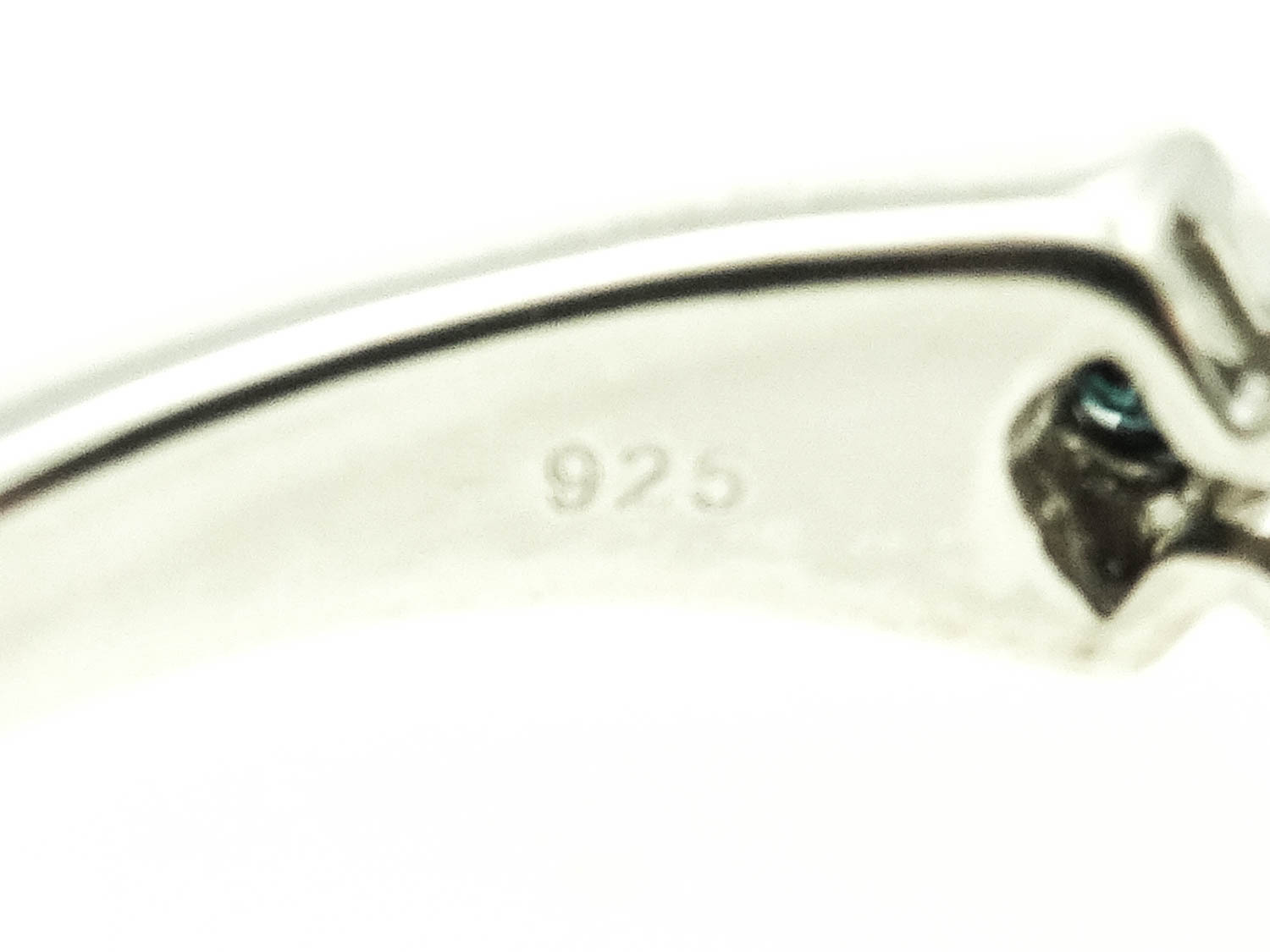 Sterling Silver Band Ring with Round Blue Diamonds Size-7 | eBay